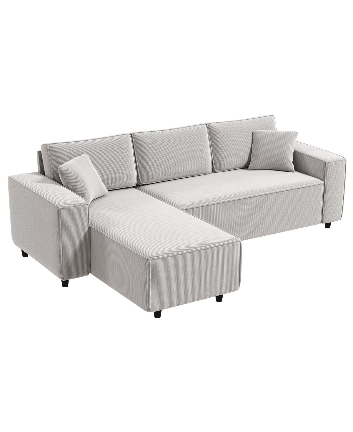 Click here for Homcom Chaise Sectional Sofa  Corduroy Fabric Corn... prices