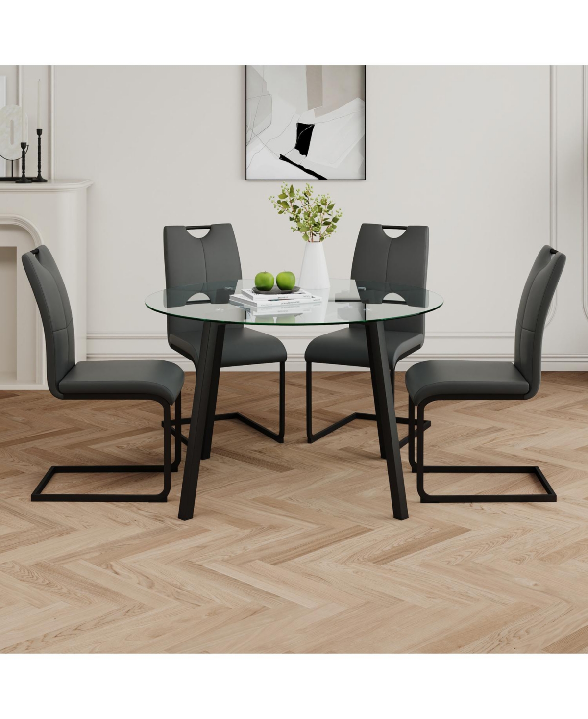 Click here for Streamdale Furniture Modern Glass Circle Table & C... prices