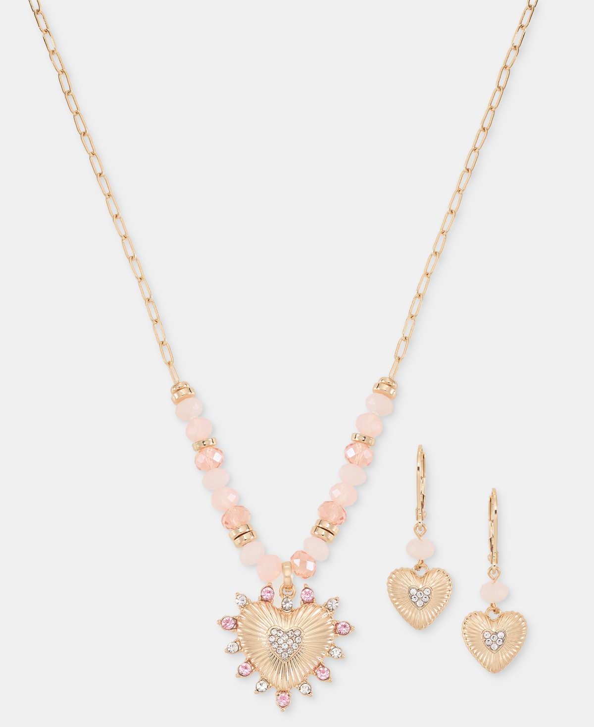 Click here for Anne Klein Crystal Heart Beaded Pendant Necklace &... prices