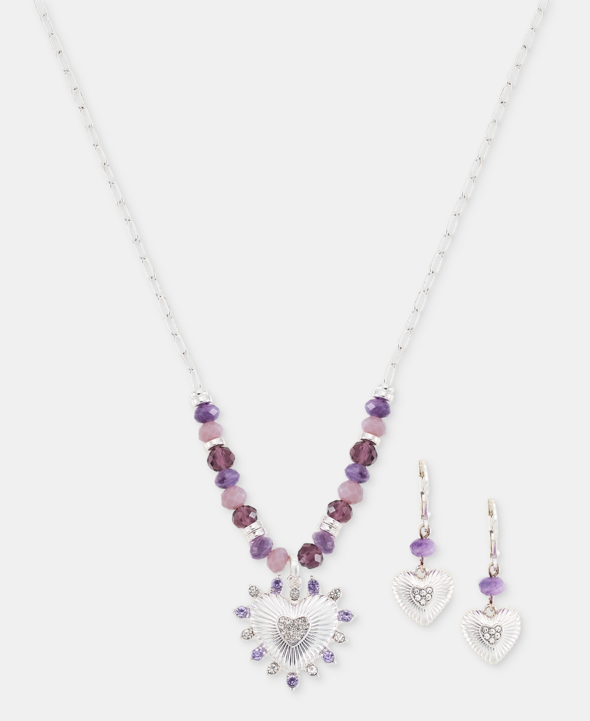 Click here for Anne Klein Crystal Heart Beaded Pendant Necklace &... prices