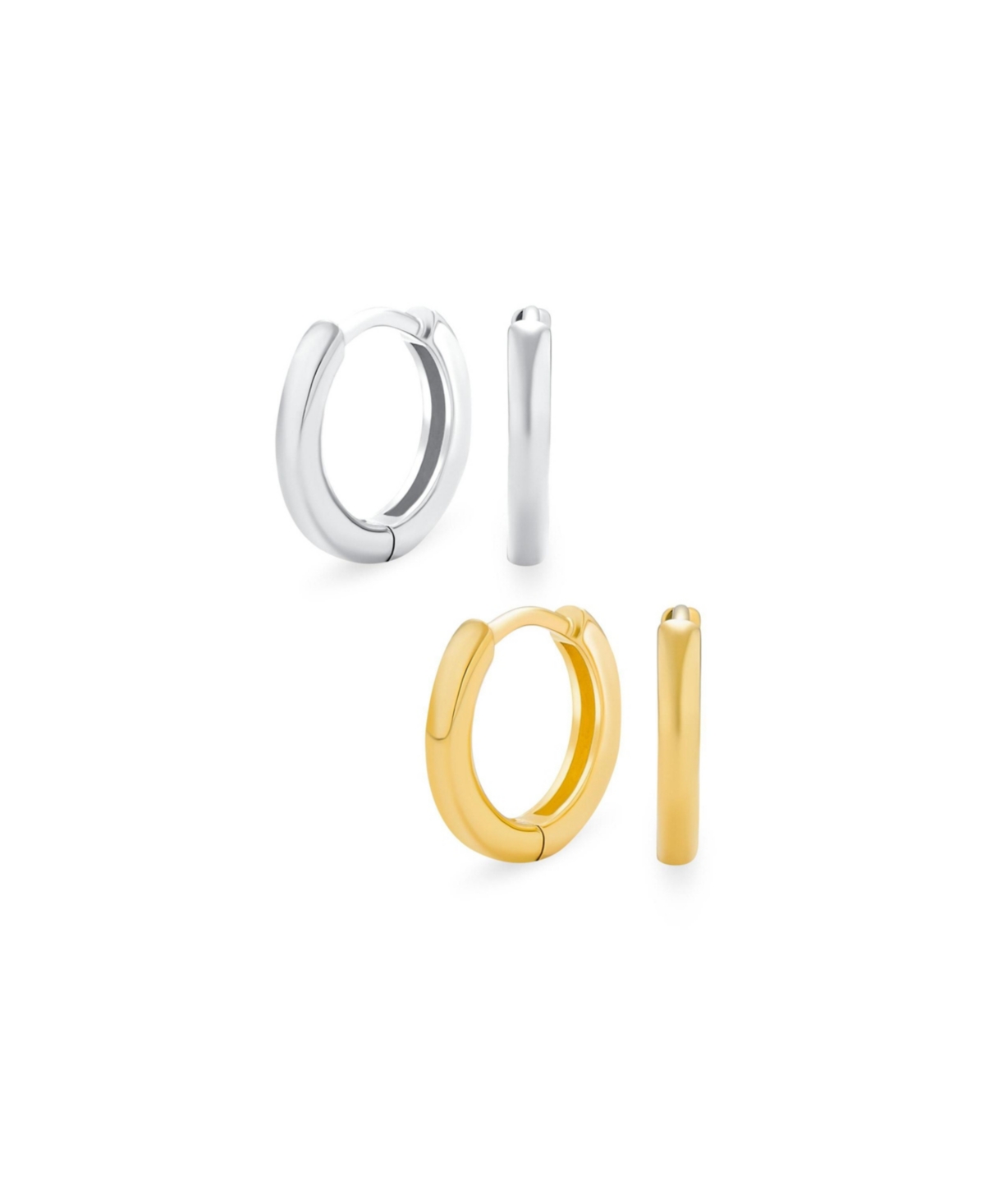 Click here for Bling Jewelry Set of 2 Classic Thin Hoop Huggie Ea... prices