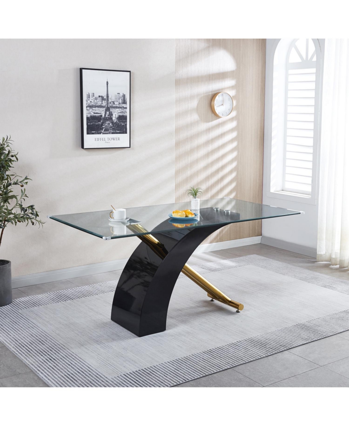 Click here for Streamdale Furniture Luxury Glass Top Dining Table... prices