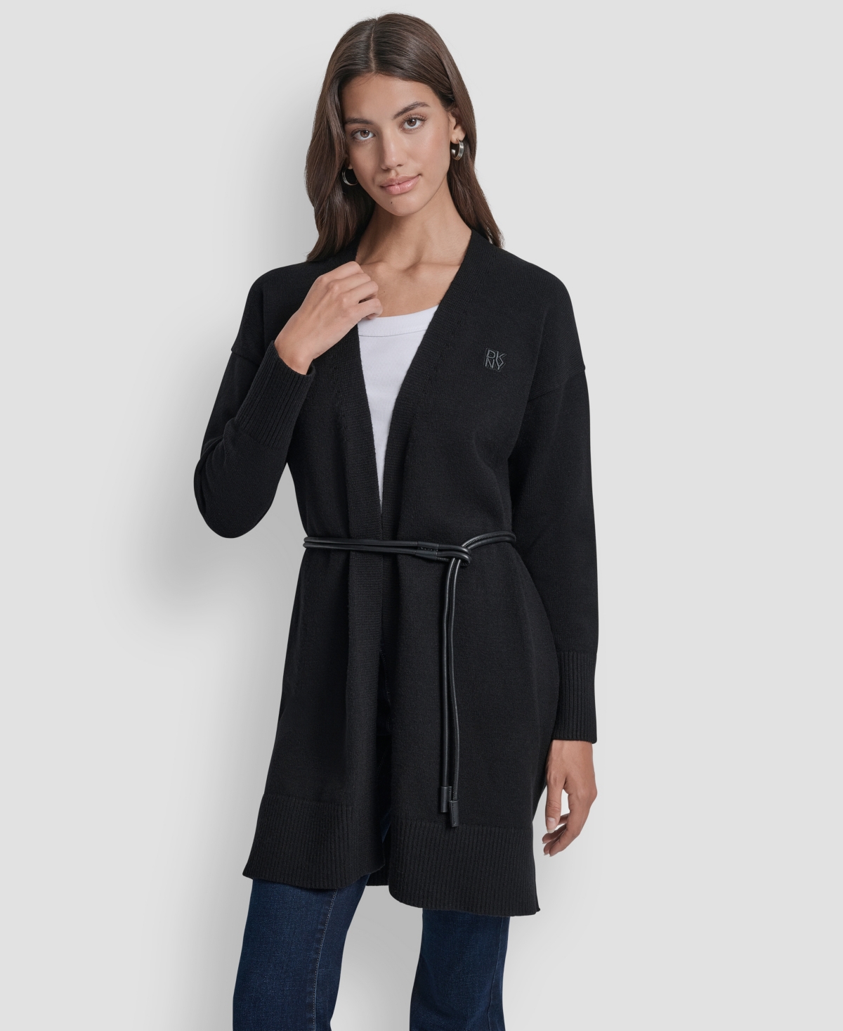 Click here for Dkny Jeans Womens Belted Oversized Open-Front Card... prices