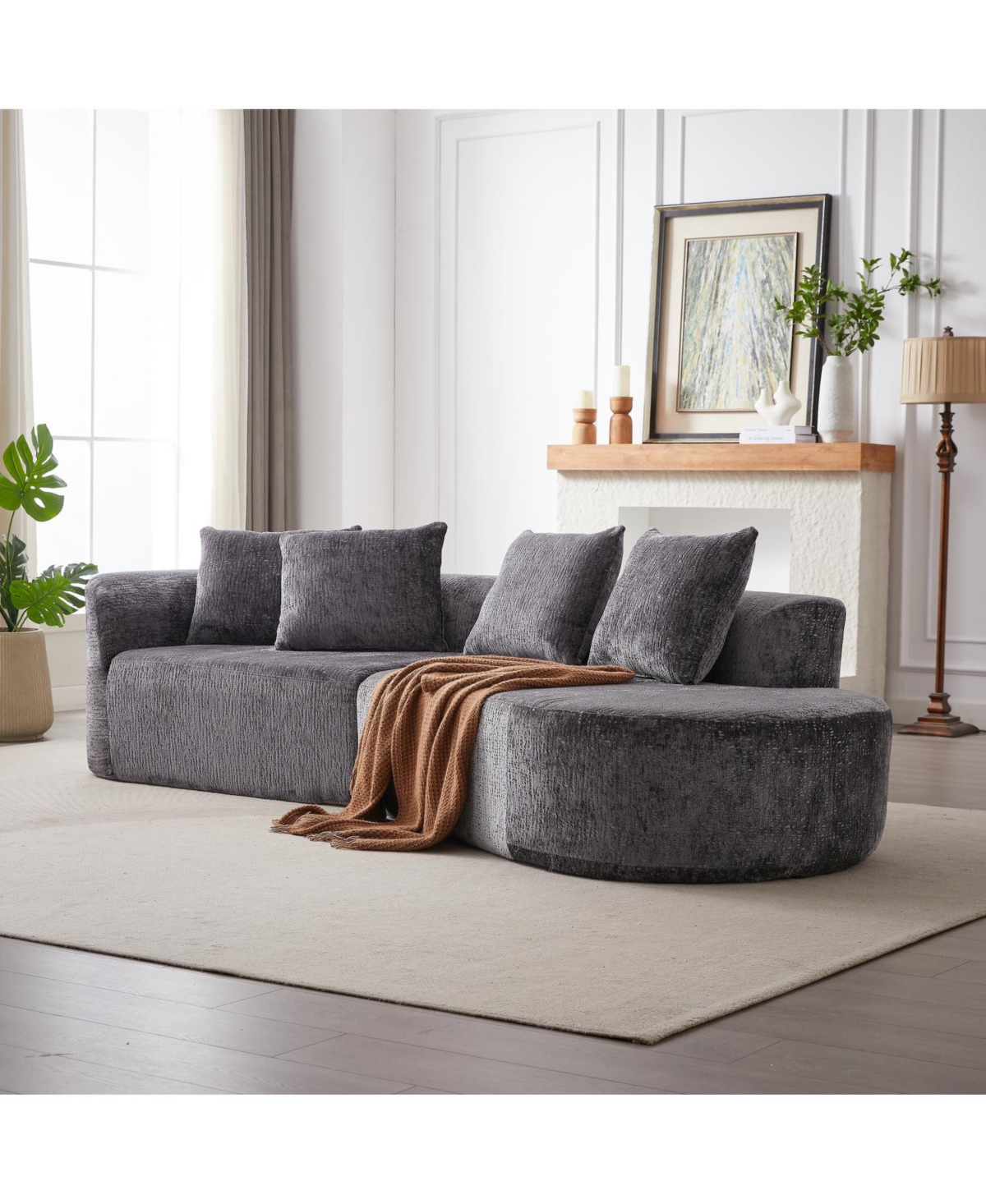 Click here for Streamdale Oversized Chenille Sectional Sofa - Ext... prices