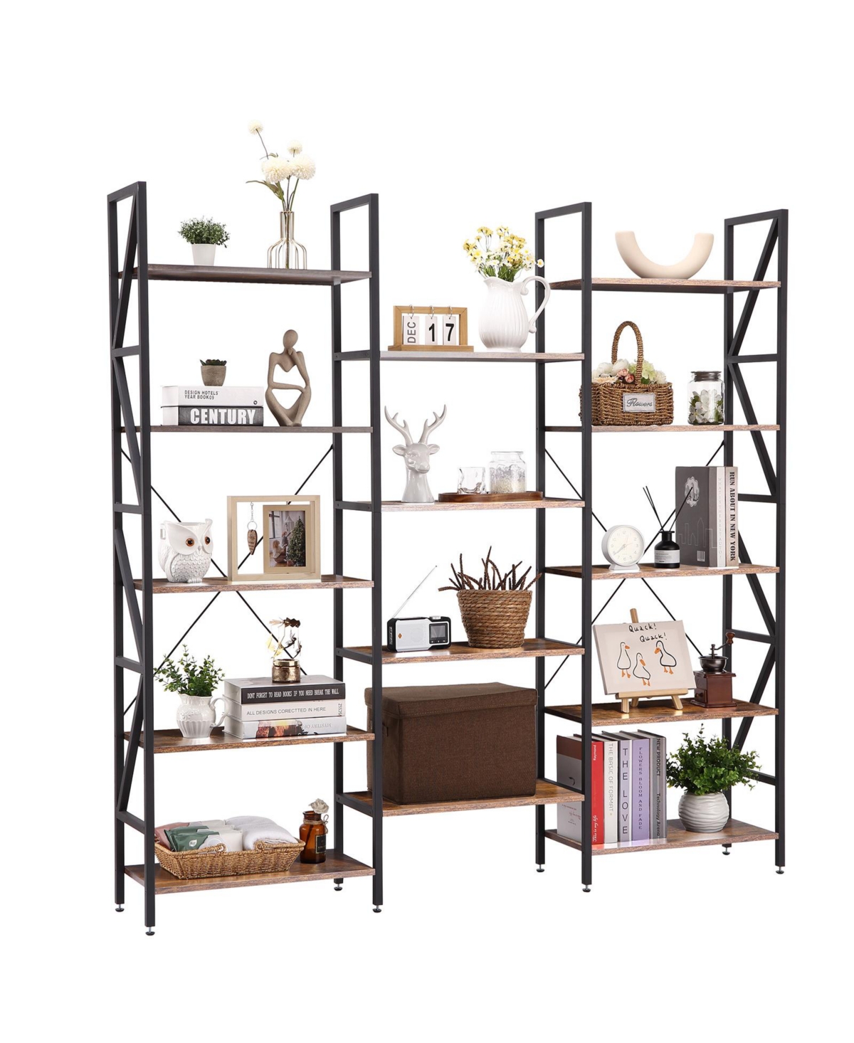 Click here for gaomon 5 Tier Bookshelf - Triple Wide Open Display... prices