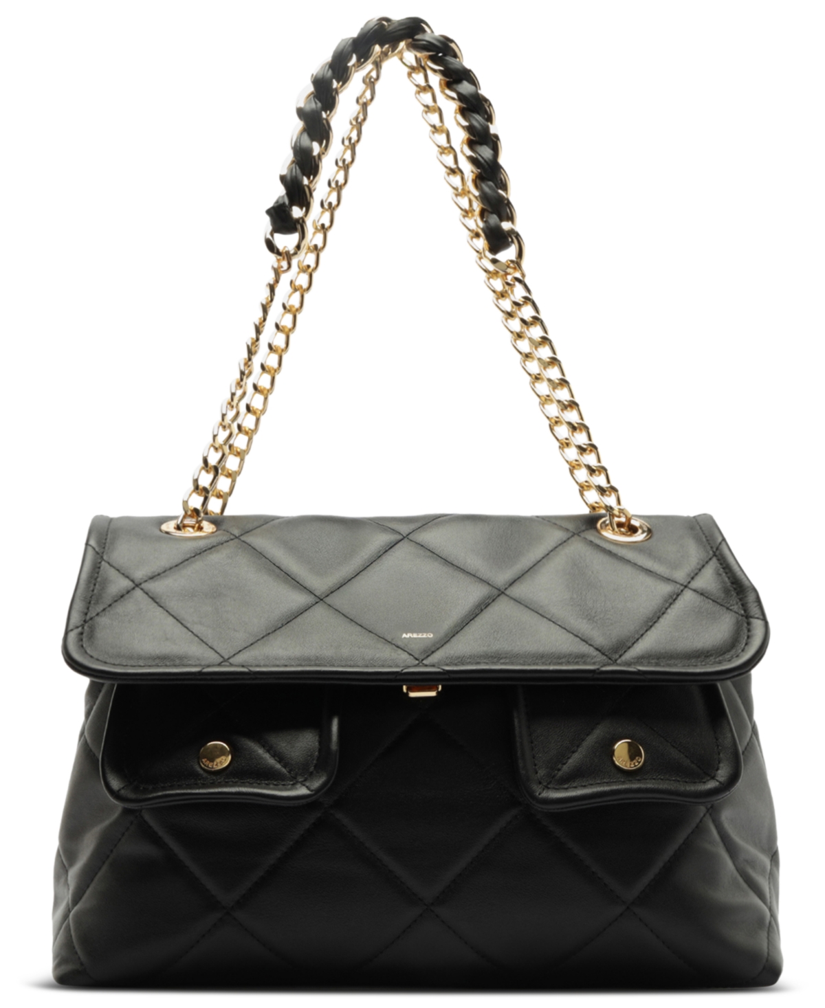 Click here for Arezzo Diana Large Leather Shoulder Handbag - Blac... prices