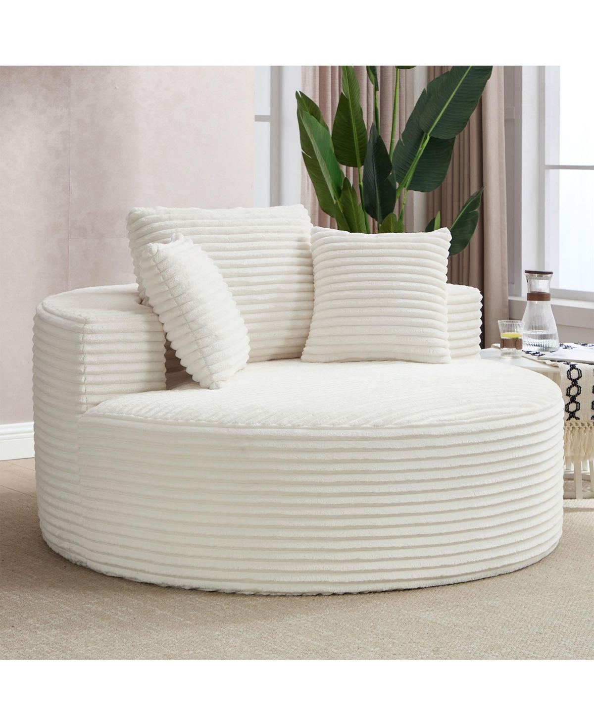 Click here for Boyel Living Round Sofa Bed with Memory Foam Secti... prices