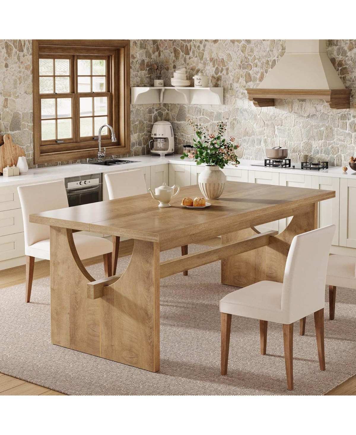 Click here for Tribesigns Farmhouse Dining Table for 4-6 People... prices