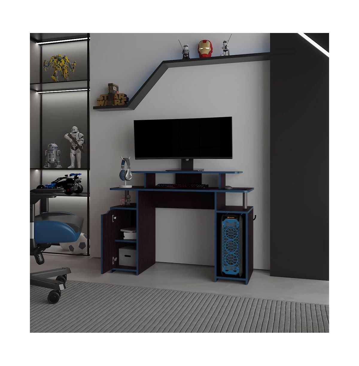 Click here for Arimo Black Gaming Desk with Monitor Riser and Sto... prices