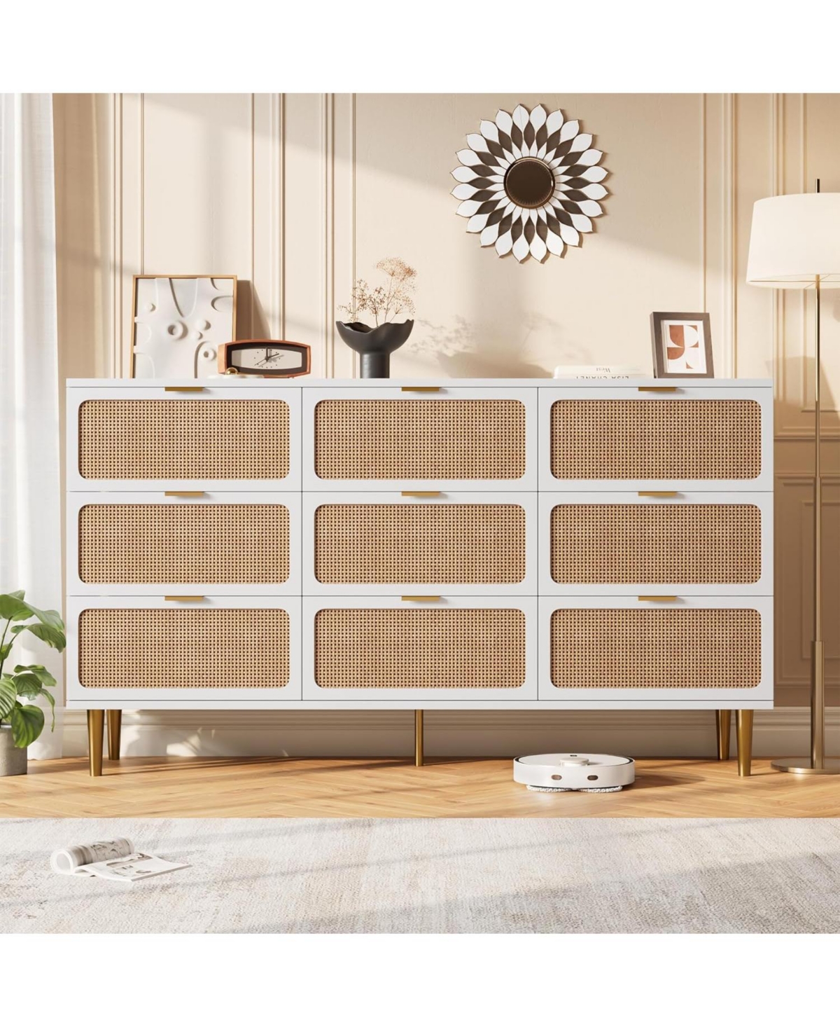 Click here for gaomon Rattan 9-Drawer Dresser  Tall Wood Chest wi... prices