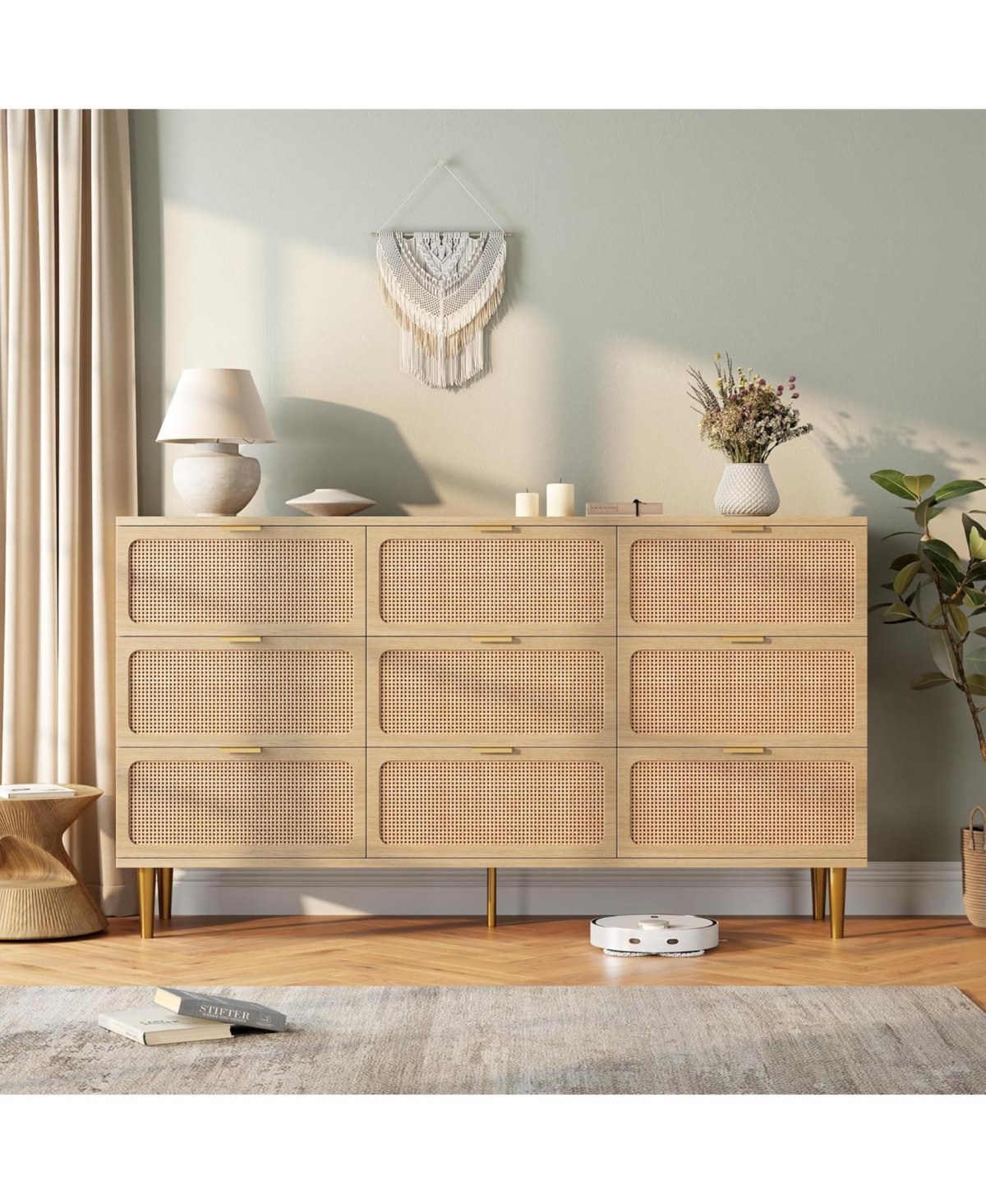Click here for gaomon Rattan 9-Drawer Dresser  Tall Wood Chest wi... prices
