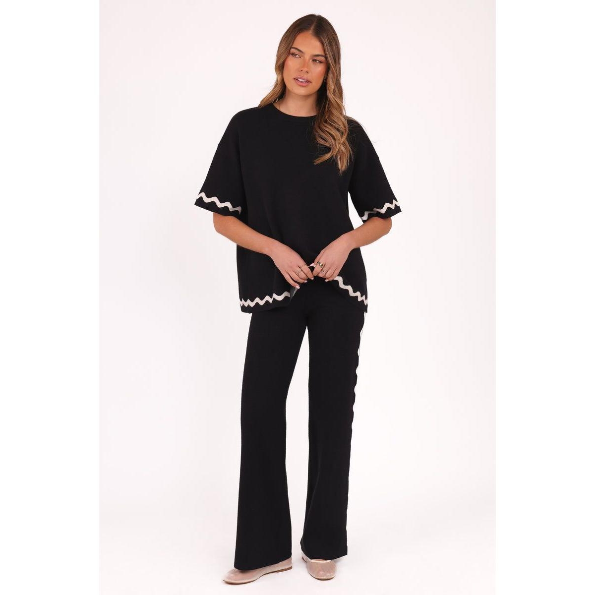 Click here for Petal and Pup Womens Vespa Knitted Tee - Black whi... prices