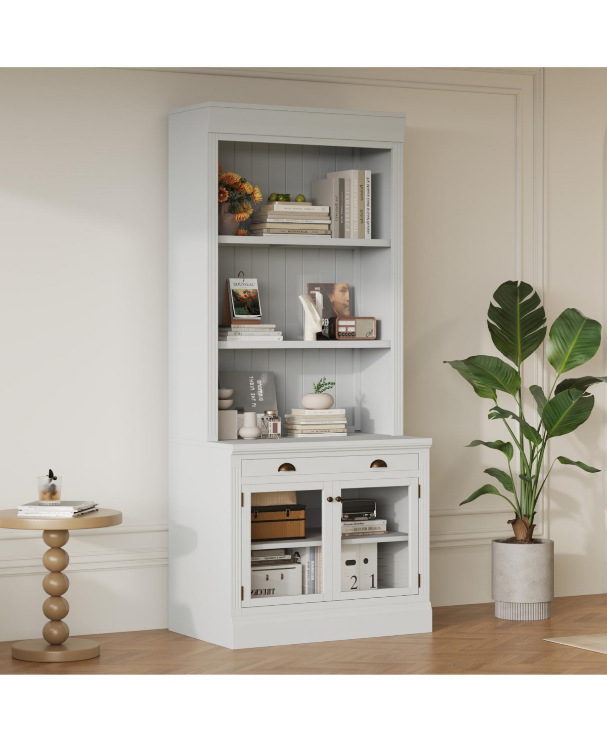 Click here for Streamdale Modern Bookcase with Glass Doors & Draw... prices