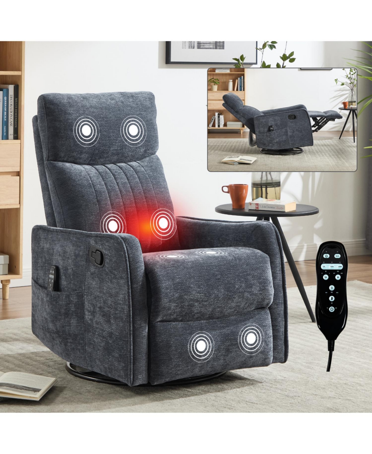 Click here for Streamdale Furniture Heat Massage Rocker Swivel Re... prices