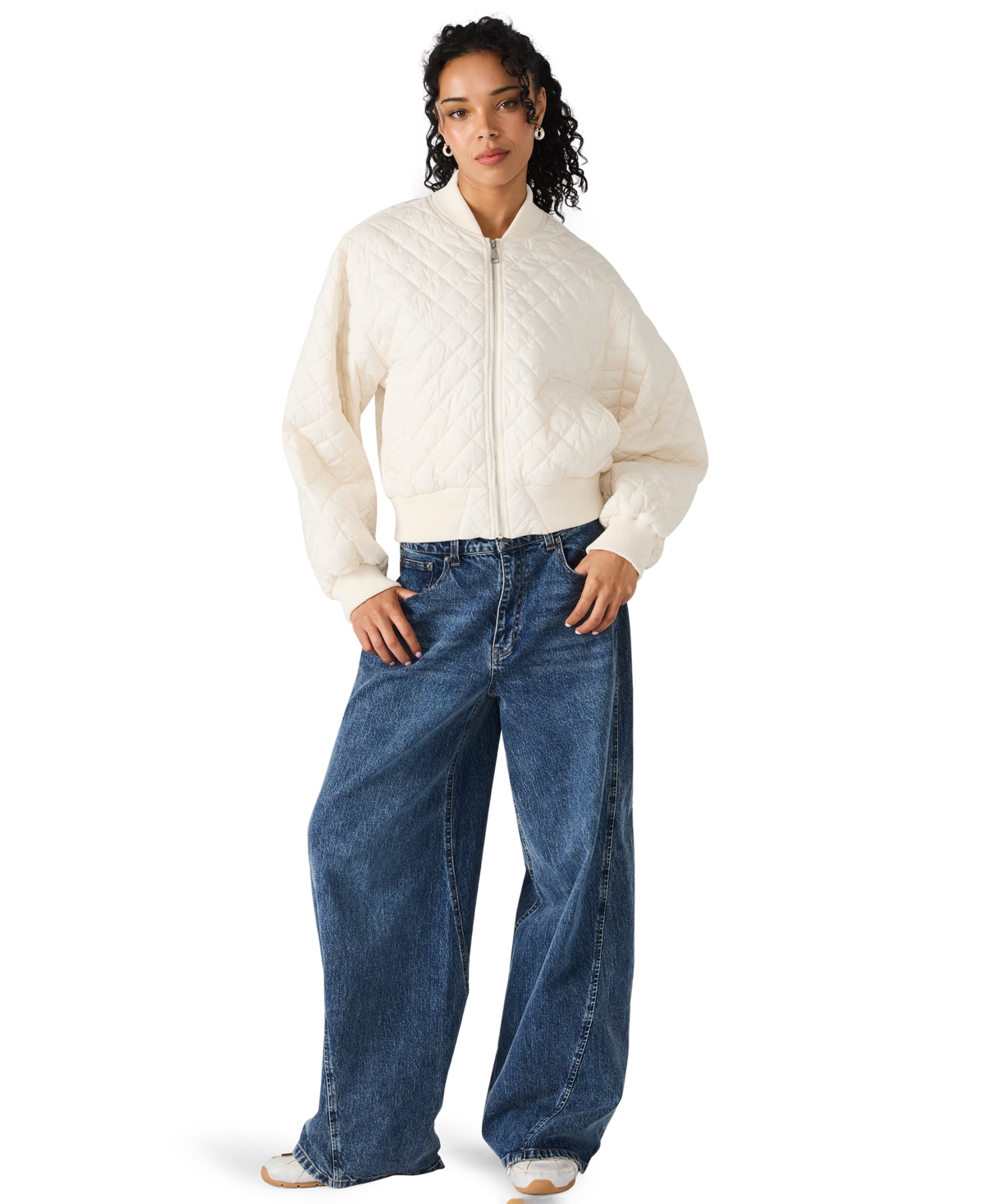 Click here for Steve Madden Womens Zippered Darla Jacket - Ivory prices