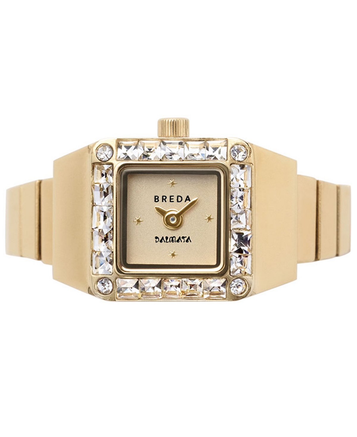 Click here for Breda Womens x Dalmata Time Ring Clear Crystals an... prices