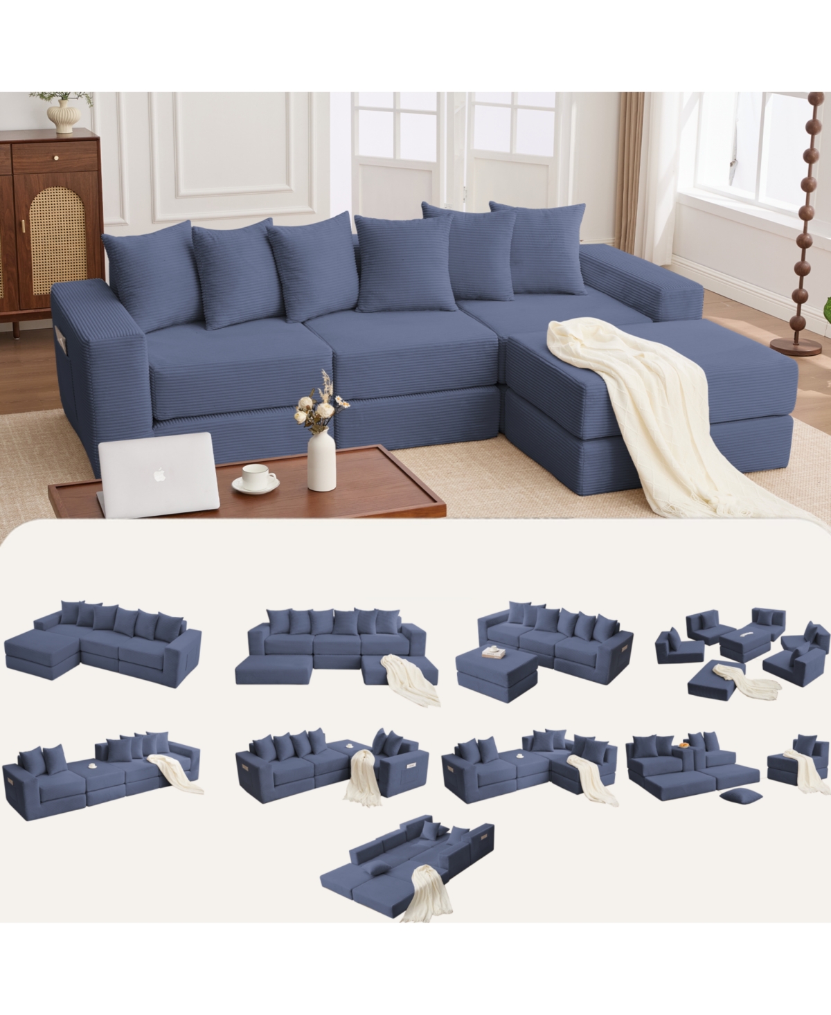 Click here for Streamdale Furniture Streamdale 10-in-1 Corduroy C... prices