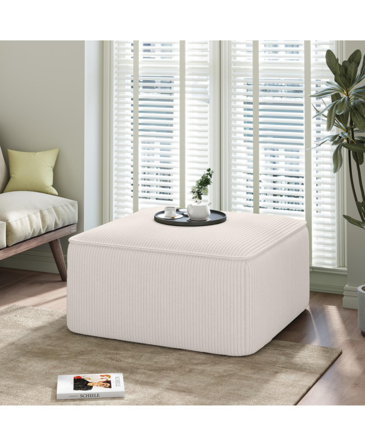 Click here for Streamdale Furniture Upholstered Square Ottoman  C... prices