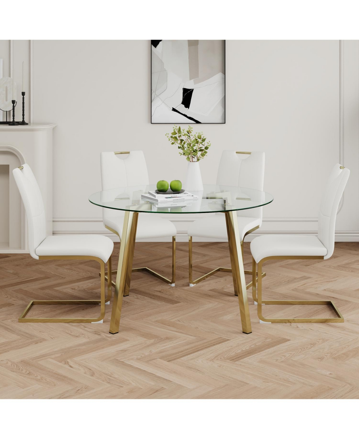 Click here for Streamdale Furniture Modern Glass Circle Table & W... prices