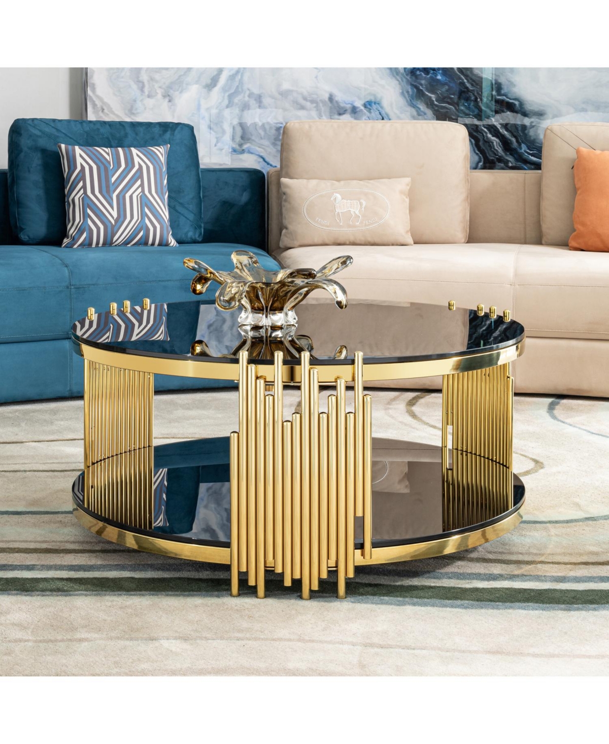 Click here for Streamdale Furniture Glass Top Round Coffee Table... prices