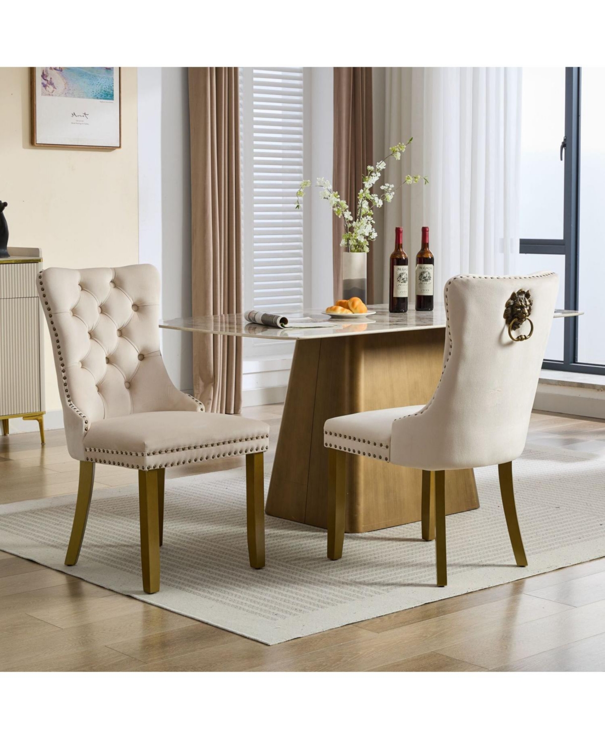 Click here for Streamdale Furniture Mid-Century Tufted Velvet Din... prices