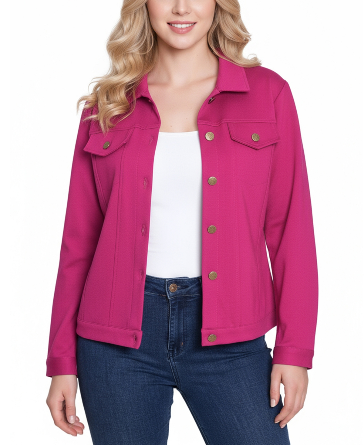 Click here for Ny Collection Plus Size Long Sleeve Ponte Jacket -... prices