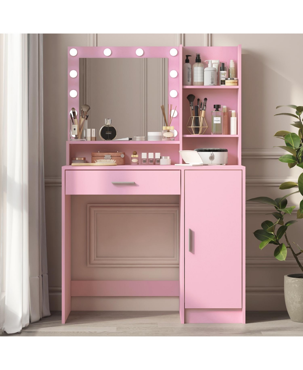 Click here for Streamdale Furniture Vanity Desk with Mirror  3-Le... prices