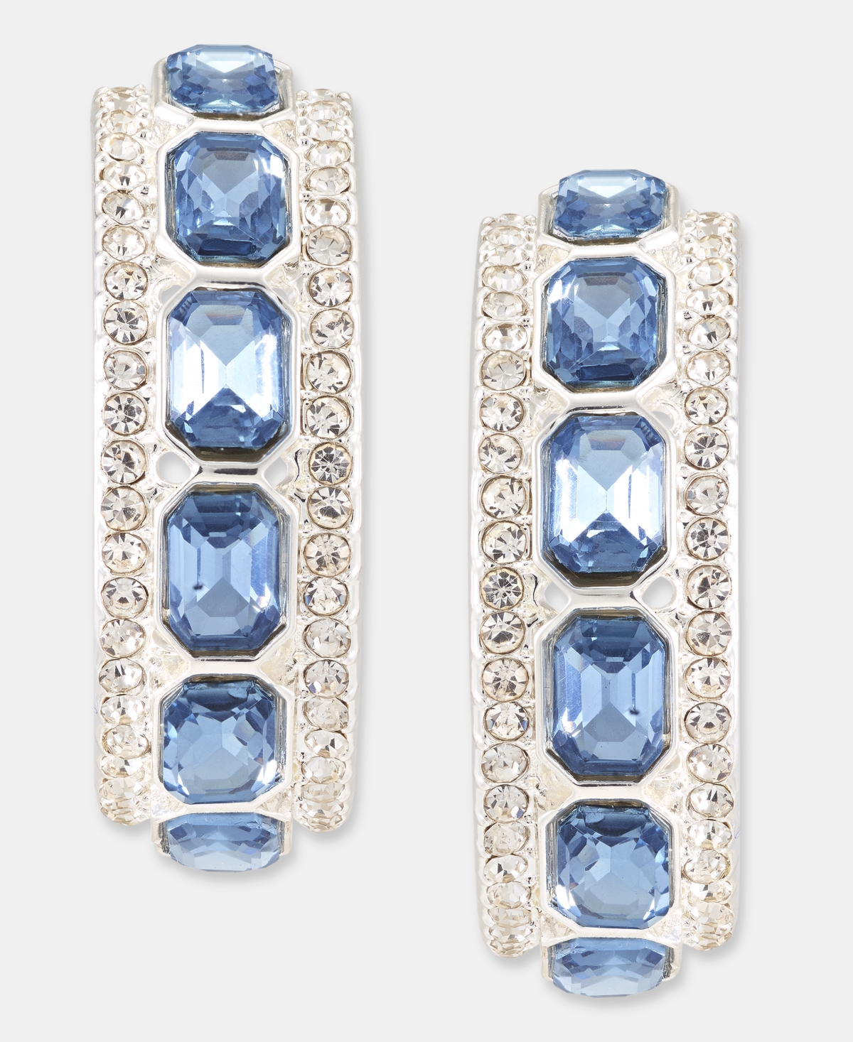 Click here for Anne Klein Small Pave & Emerald-Cut Stone Hoop Ear... prices