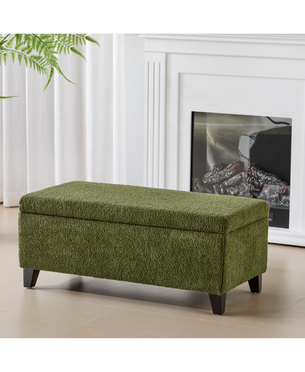 Click here for Streamdale Furniture Green Boucle Storage Ottoman... prices