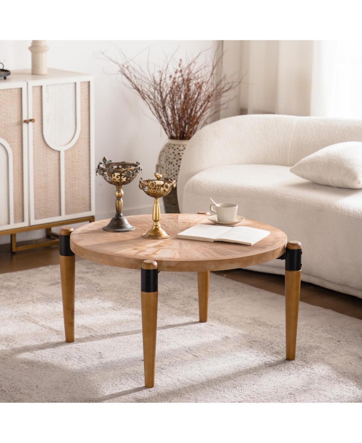 Click here for Streamdale Furniture Rustic Round Coffee Table - N... prices