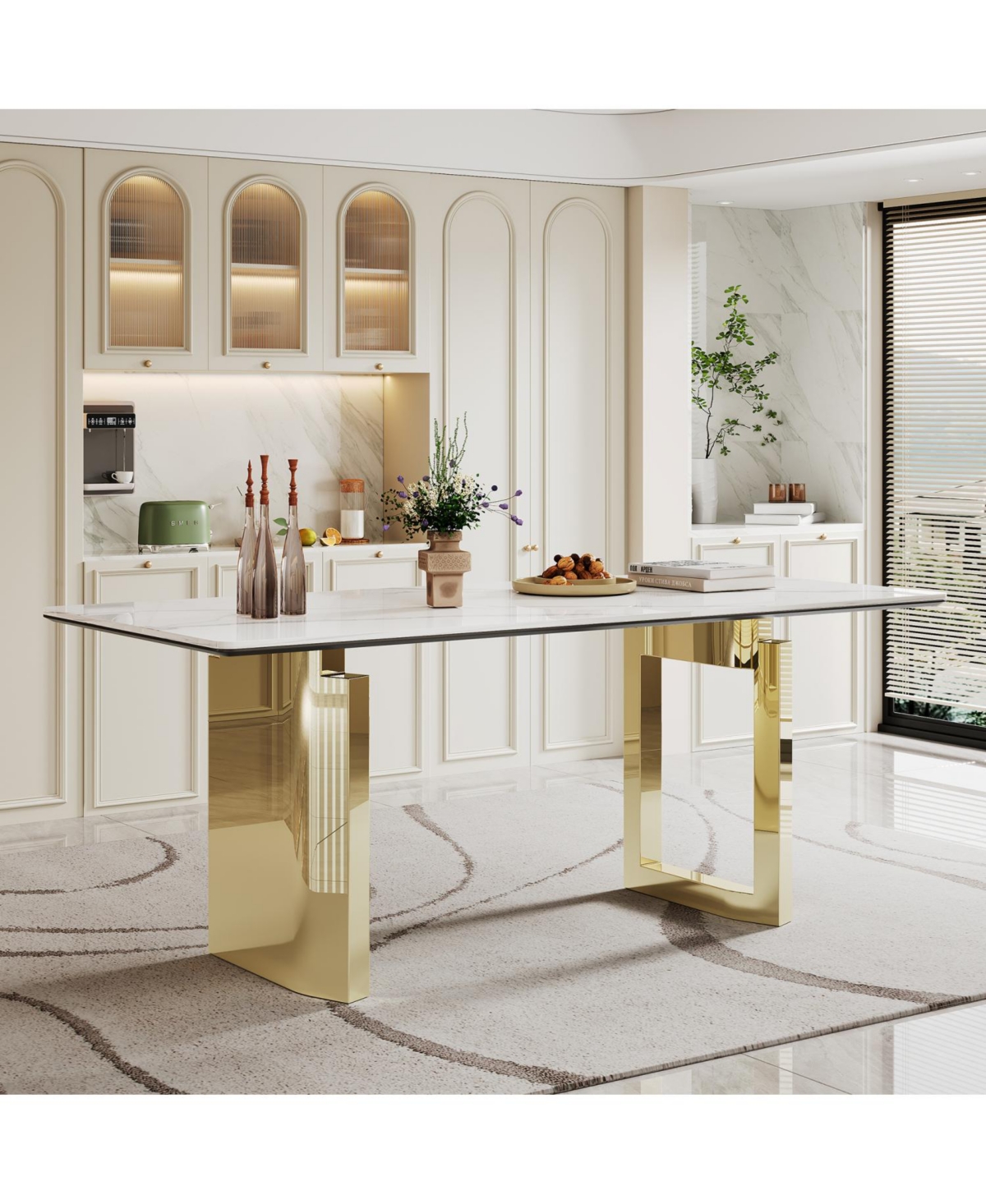 Click here for Streamdale Furniture Sintered Stone & Glass Top Di... prices