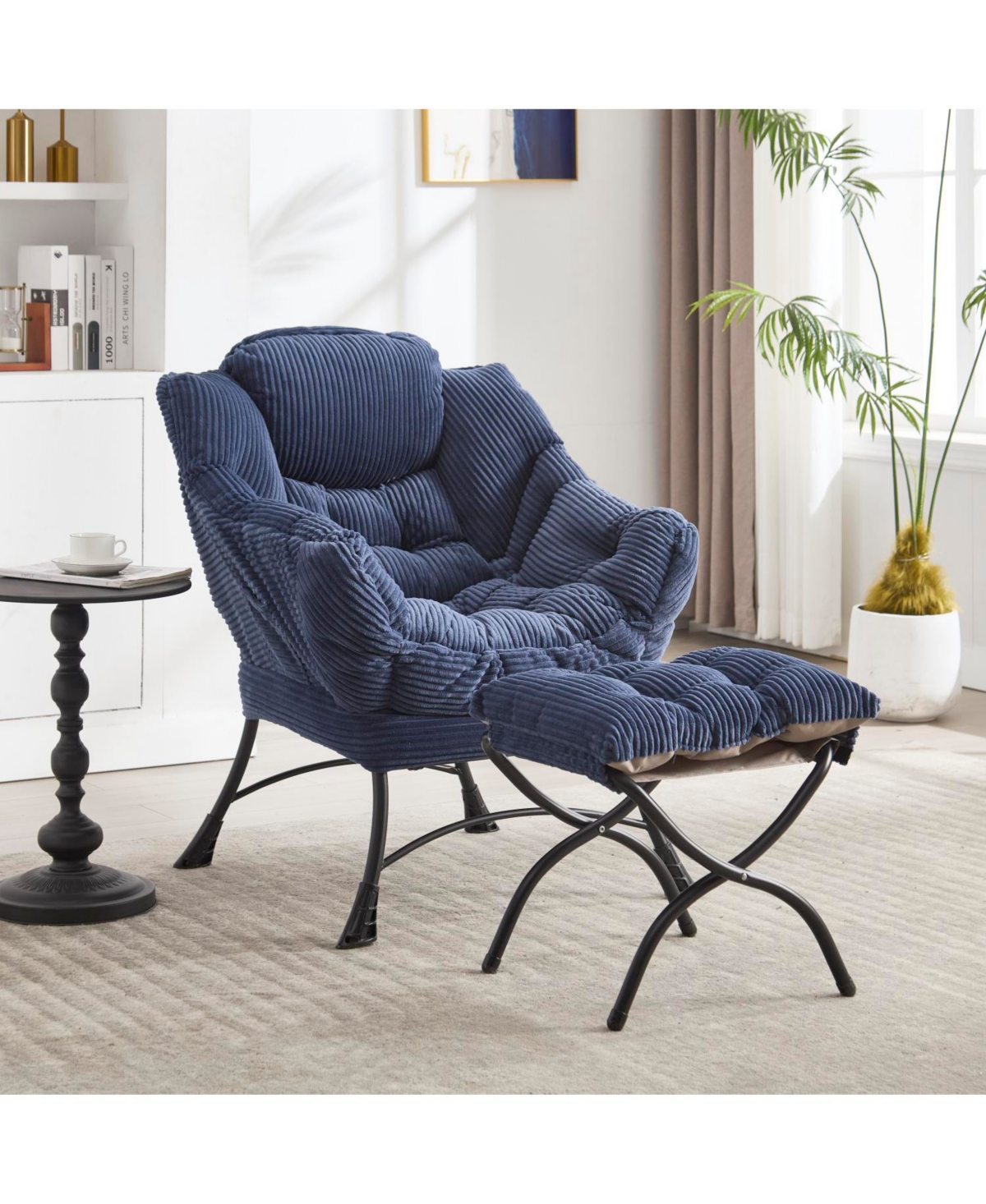 Click here for Streamdale Furniture Lazy Chair Ottoman - Navy blu... prices