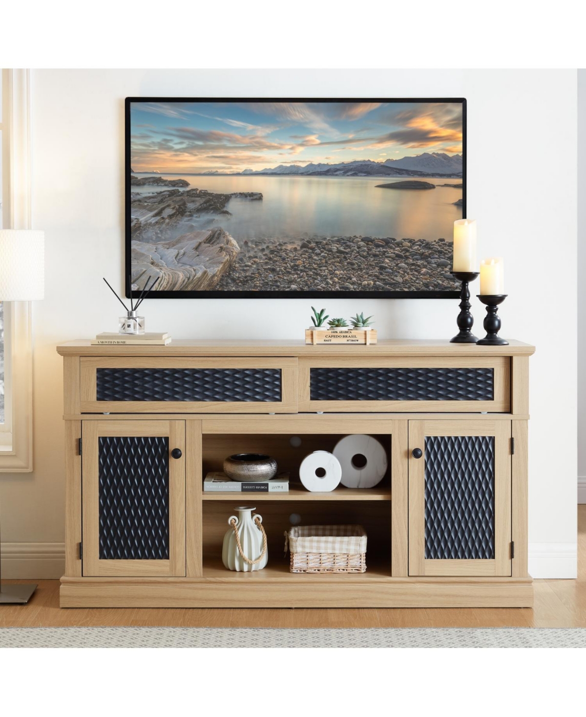 Click here for Streamdale Embossed Pattern Tv Console with Media... prices