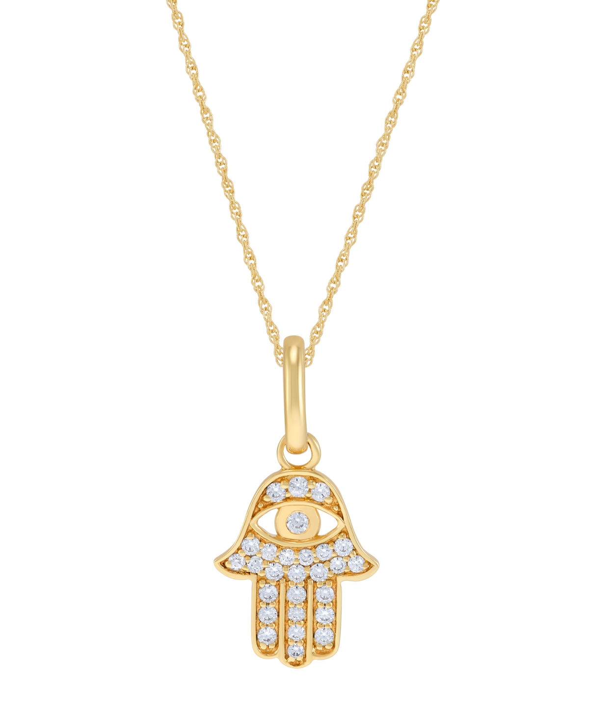 Click here for Macys Diamond Hamsa Hand Pendant Necklace (1/10 ct... prices
