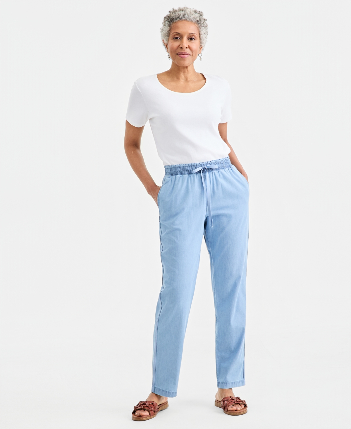 Click here for Style & Co Womens Chambray Drawstring Pants  Macys... prices