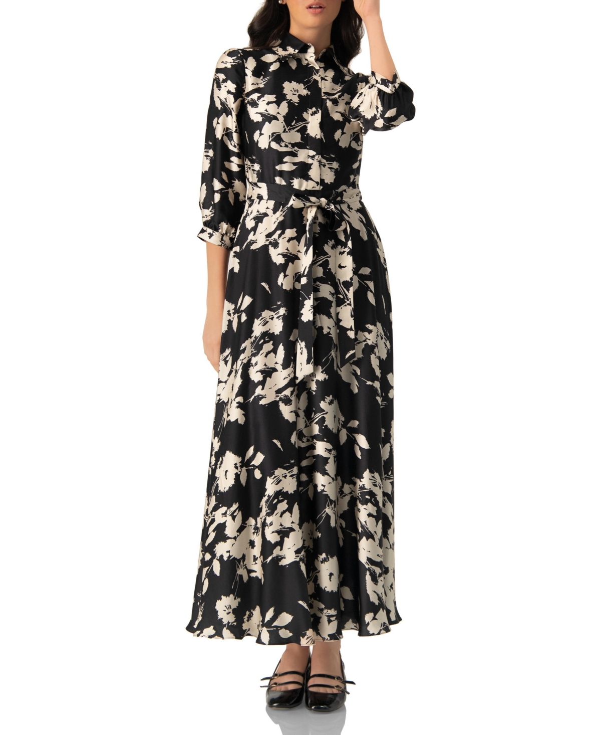 Click here for Ivonne Womens Shirt Maxi Dress - Black prices