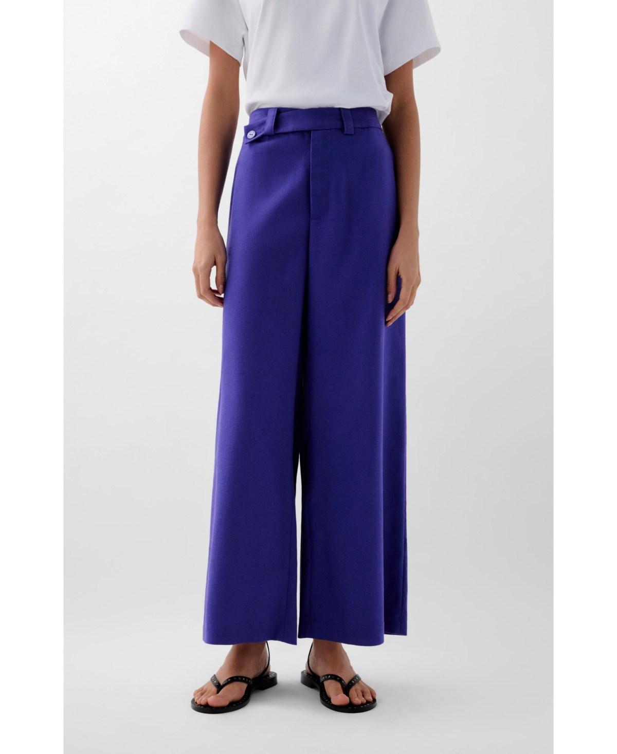 Click here for Scalpers Womens Linen Plain Pant - Purple prices