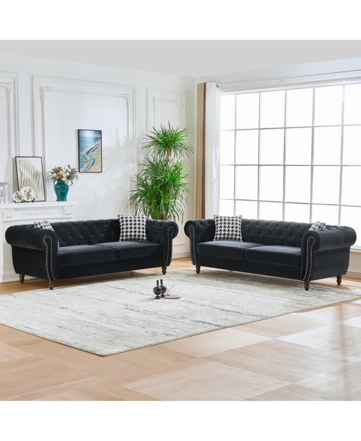 Click here for Streamdale Furniture Chesterfield Velvet Sofa Set... prices