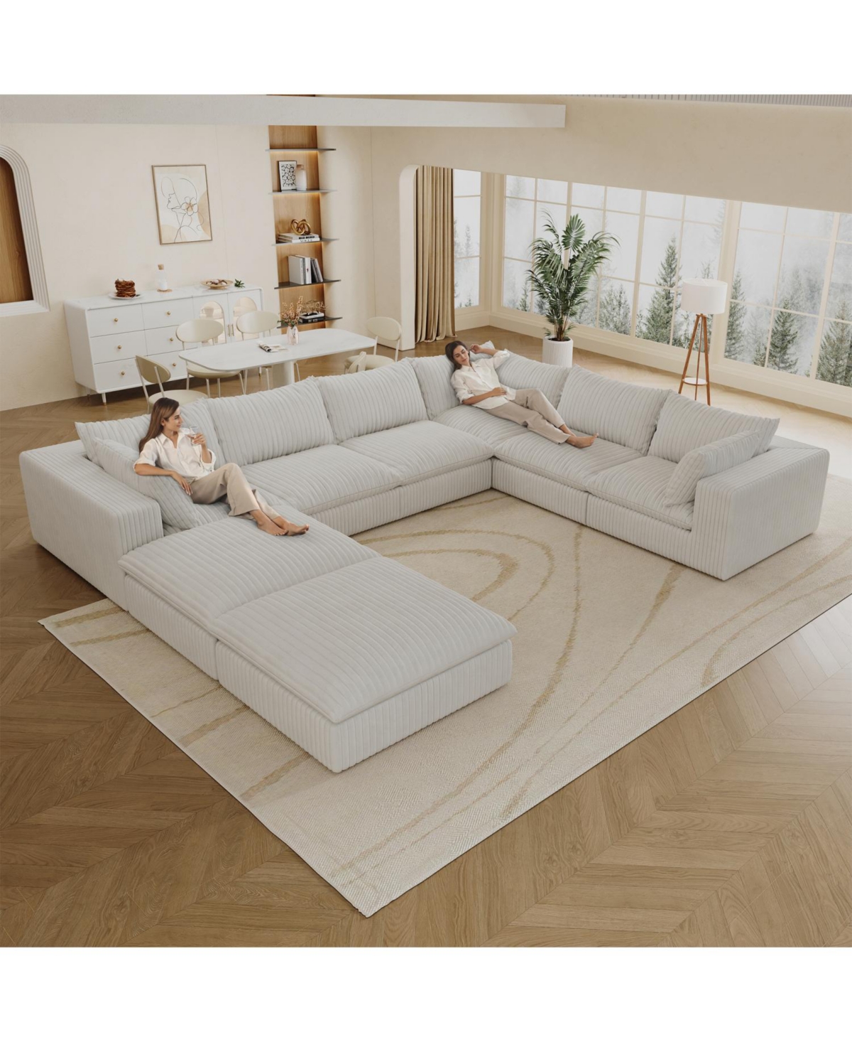 Click here for Streamdale Furniture Cloud Sofa  Corduroy  Deep Se... prices