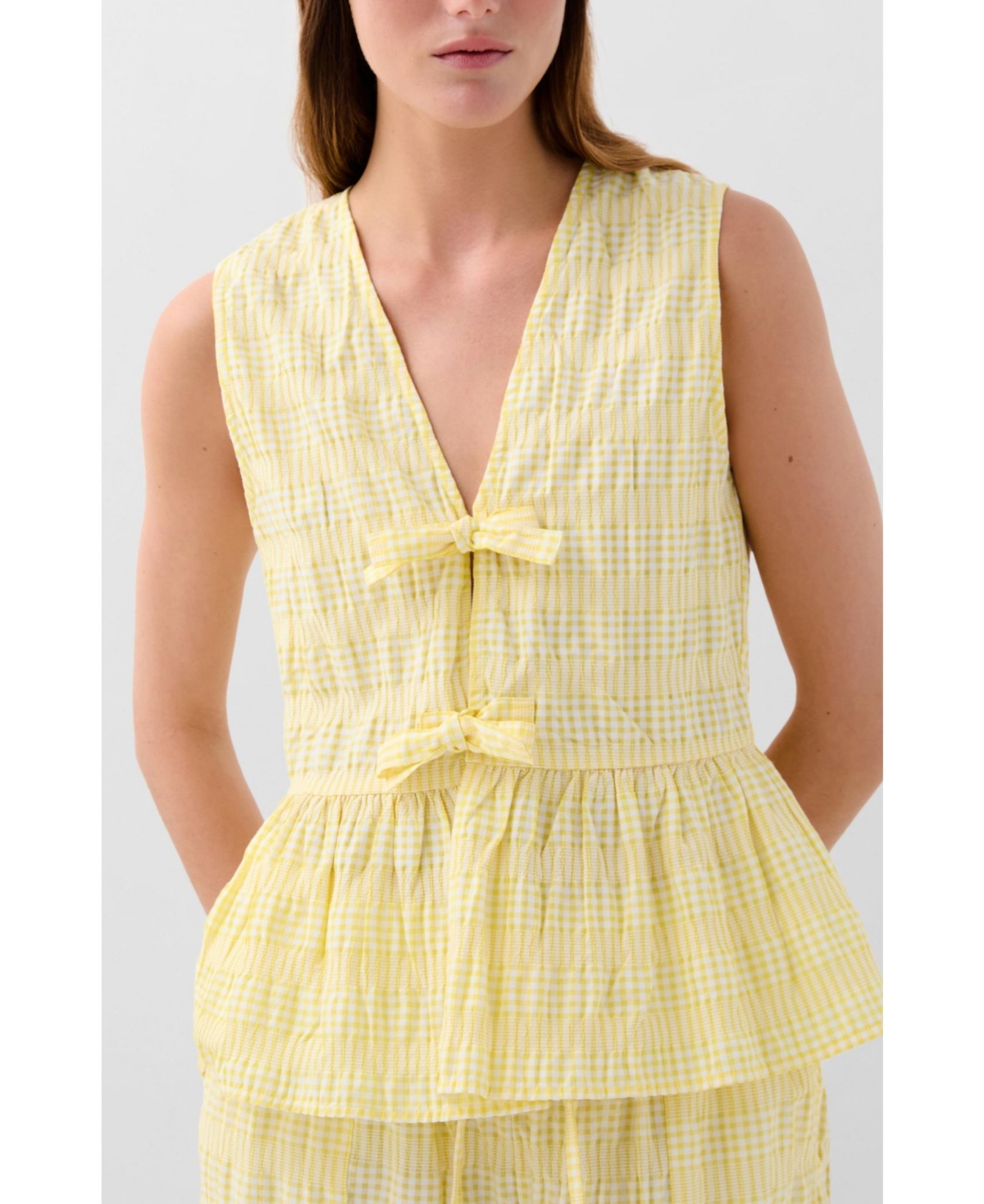 Click here for Scalpers Womens Cop Check Top - Light/pastel yello... prices