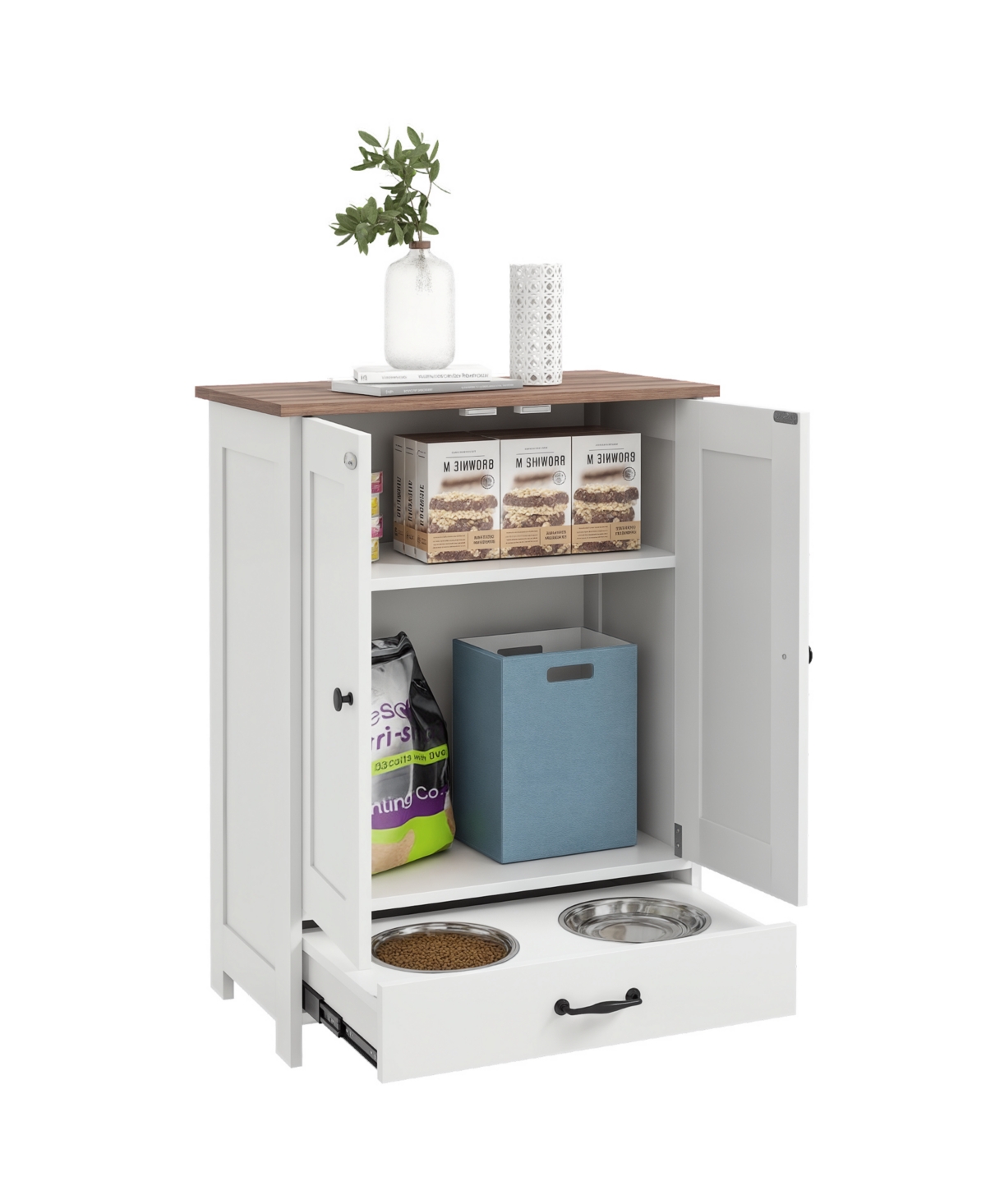 Click here for PawHut Dog Feeding Station w/ Raised Dog Bowls  Ad... prices