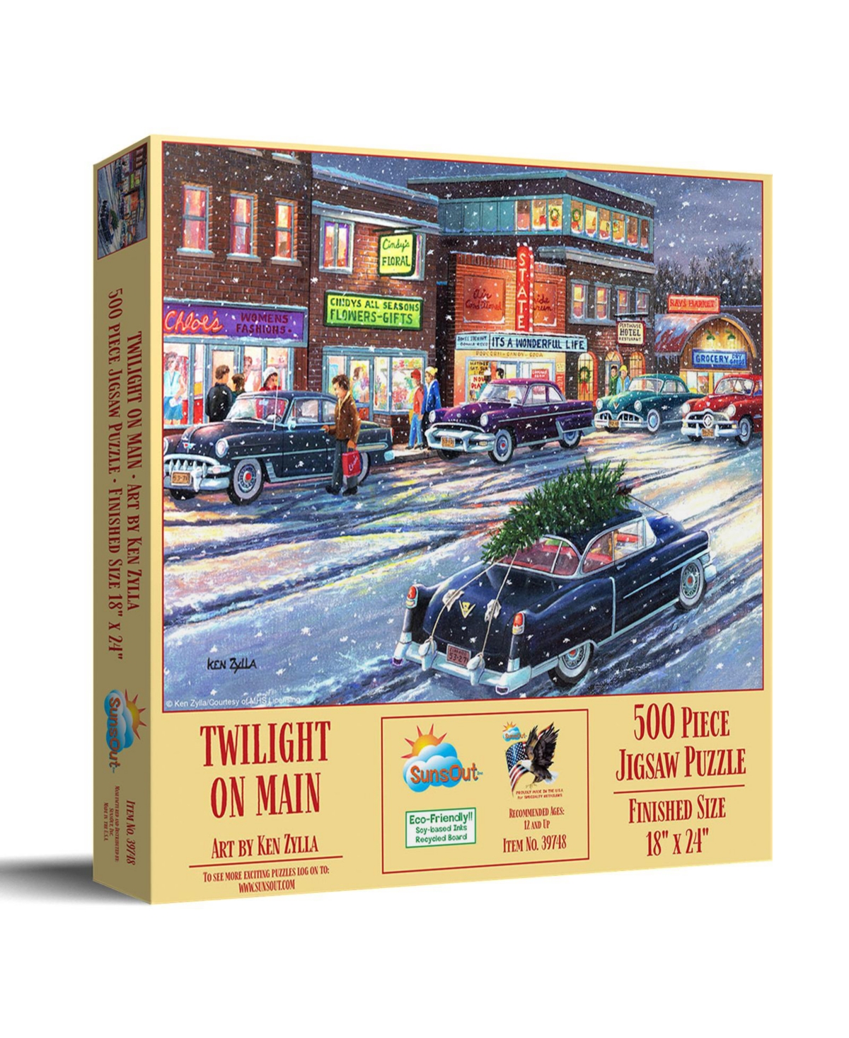 Click here for SunsOut Twilight on Main 500 piece Jigsaw Puzzle f... prices