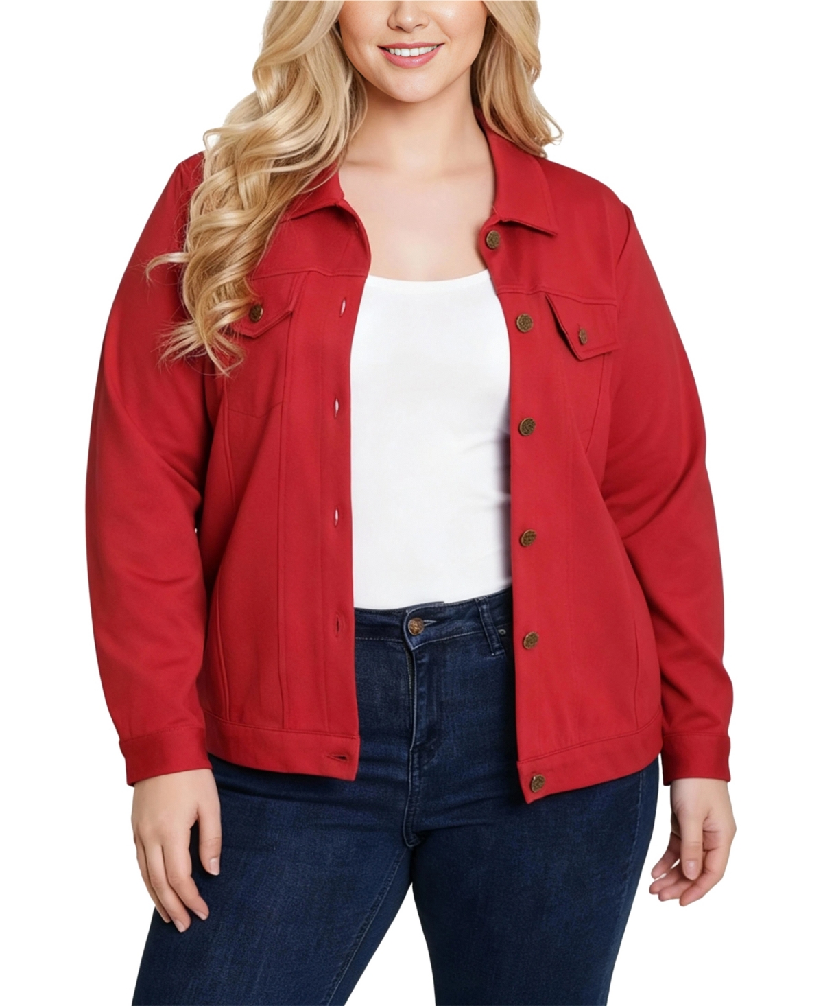 Click here for Ny Collection Plus Size Long Sleeve Ponte Jacket -... prices