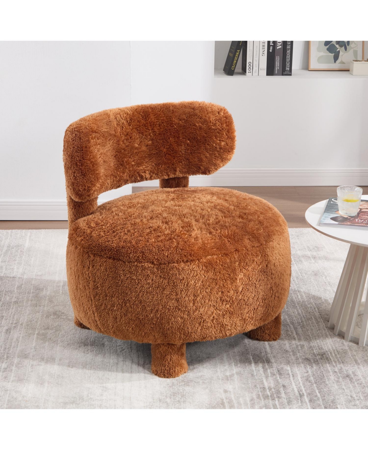 Click here for Streamdale Furniture Khaki Fur Fabric Accent Chair... prices