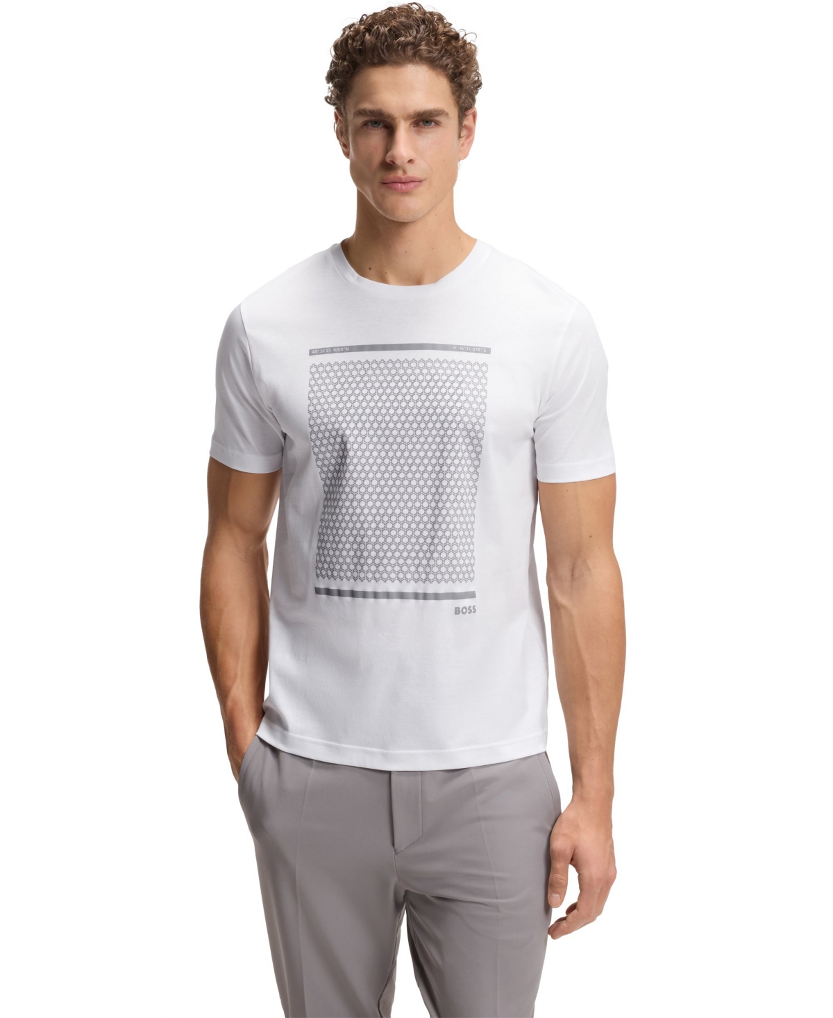 Click here for Boss by Hugo Boss Mens Mercerized-Cotton Geometric... prices