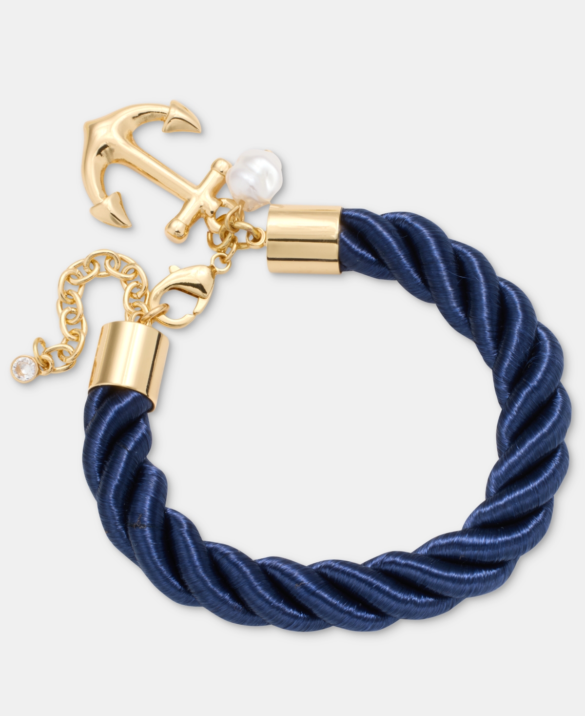 Click here for On 34th Gold-Tone Anchor Ribbon Rope Charm Bracele... prices