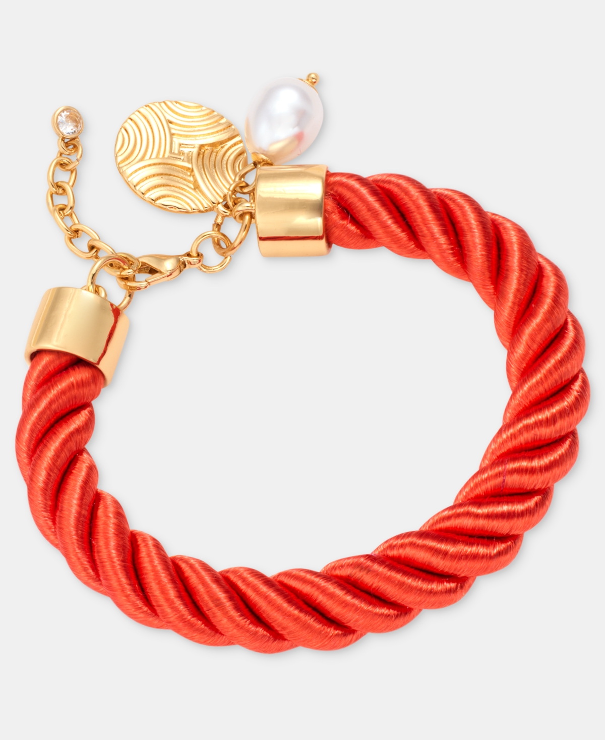 Click here for On 34th Gold-Tone Anchor Ribbon Rope Charm Bracele... prices