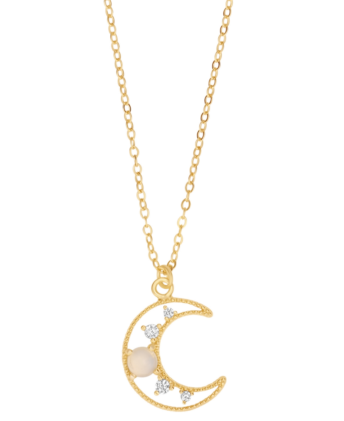 Click here for Macys Cubic Zirconia & Simulated Opal Moon Pendant... prices