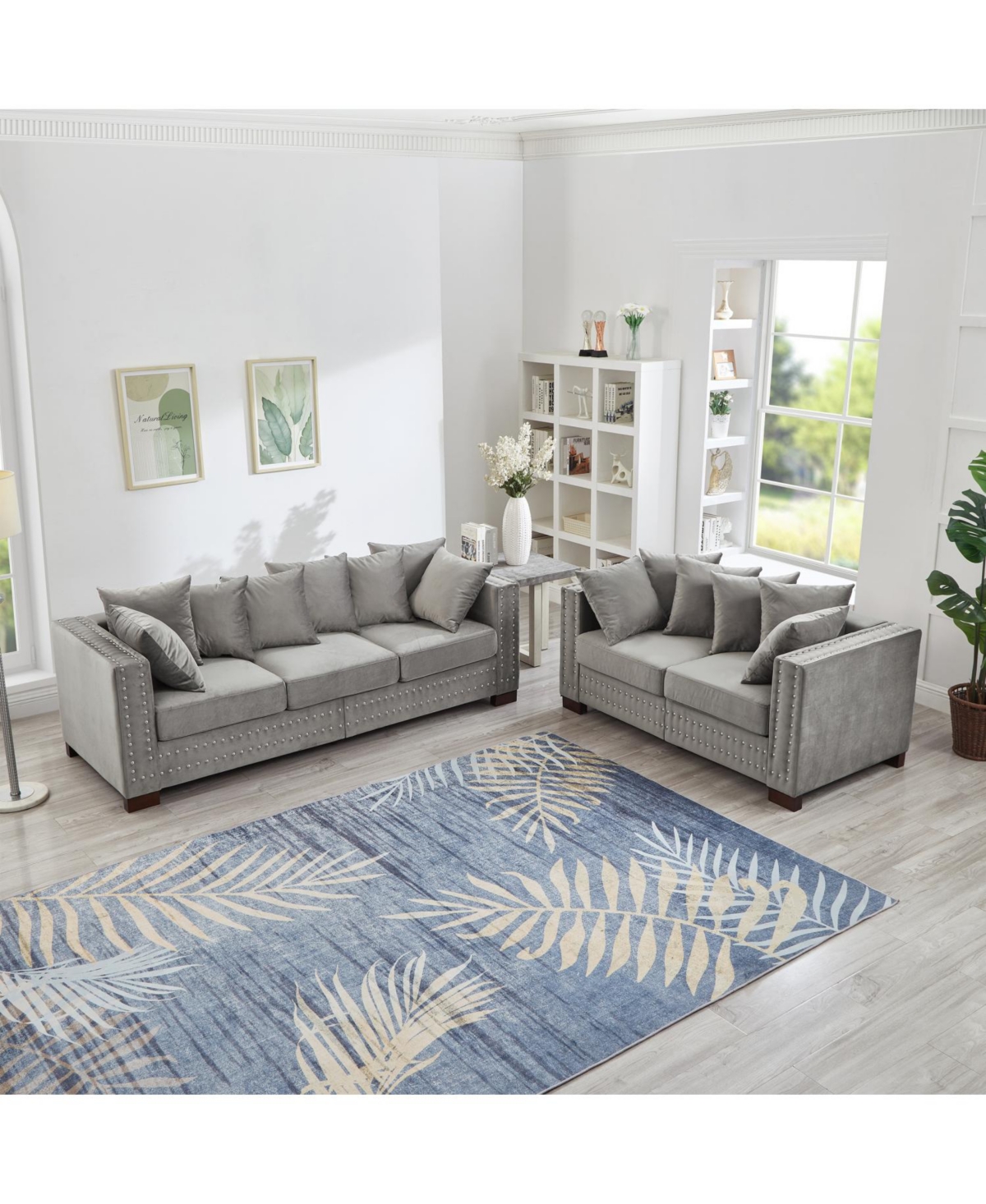 Click here for Streamdale Furniture Modern Grey Velvet Sofa 2+3 S... prices