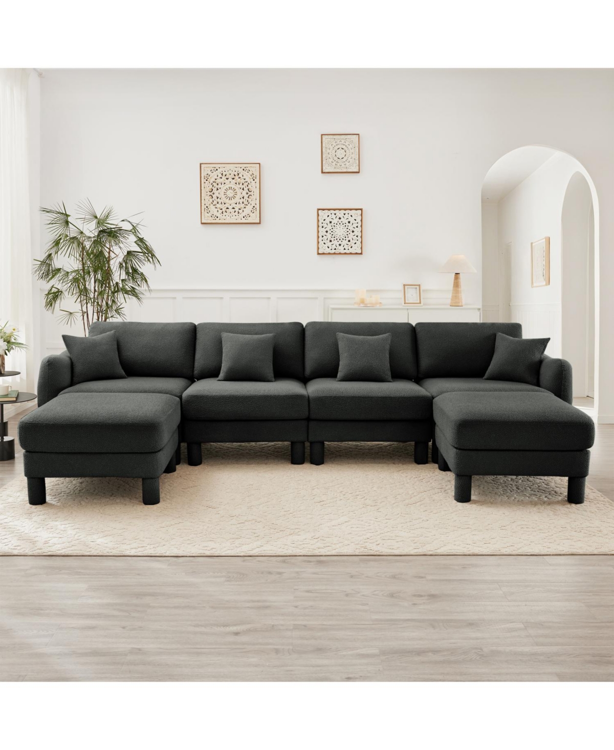 Click here for Streamdale Furniture Boucle U-Shape Sectional Sofa... prices